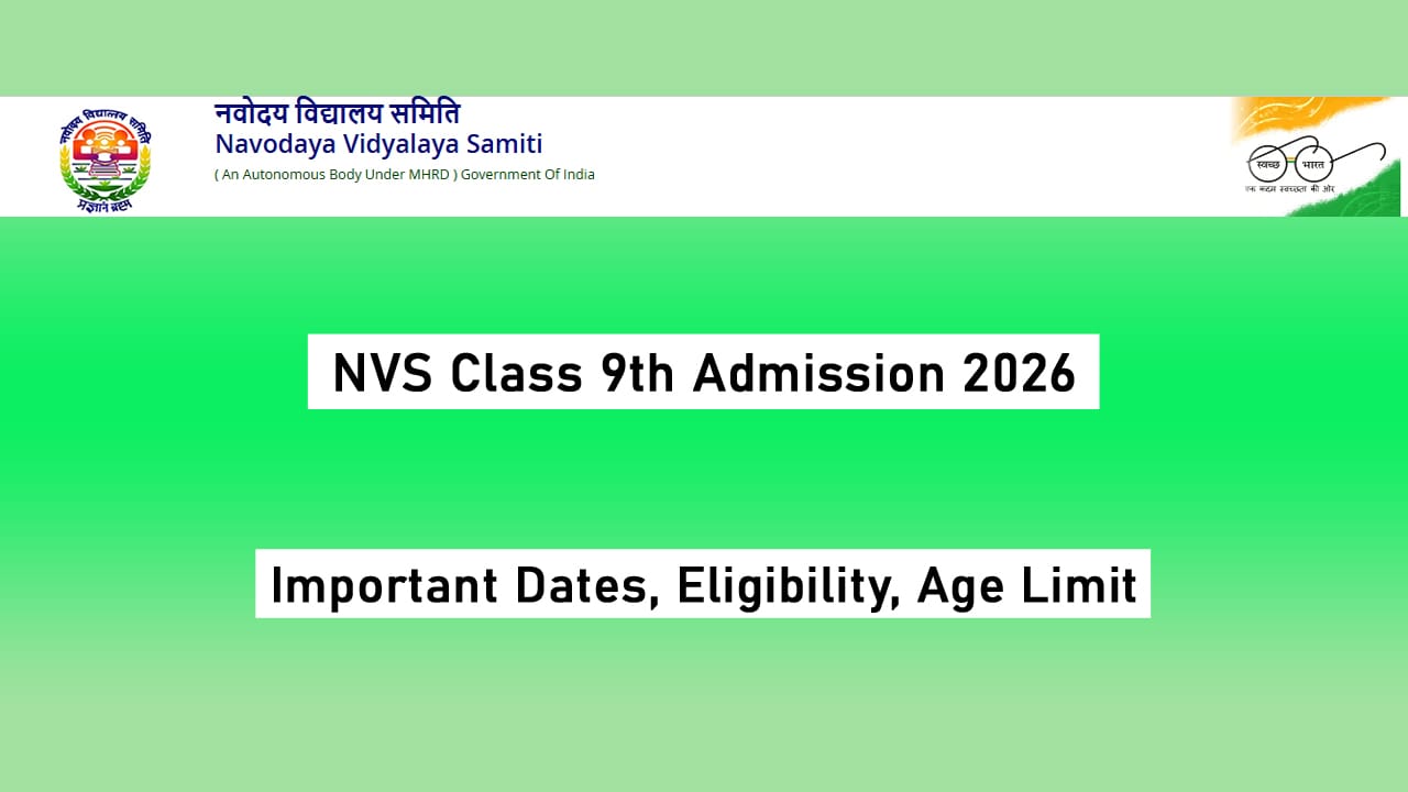 NVS Class 9th Admission 2026 : Apply Online