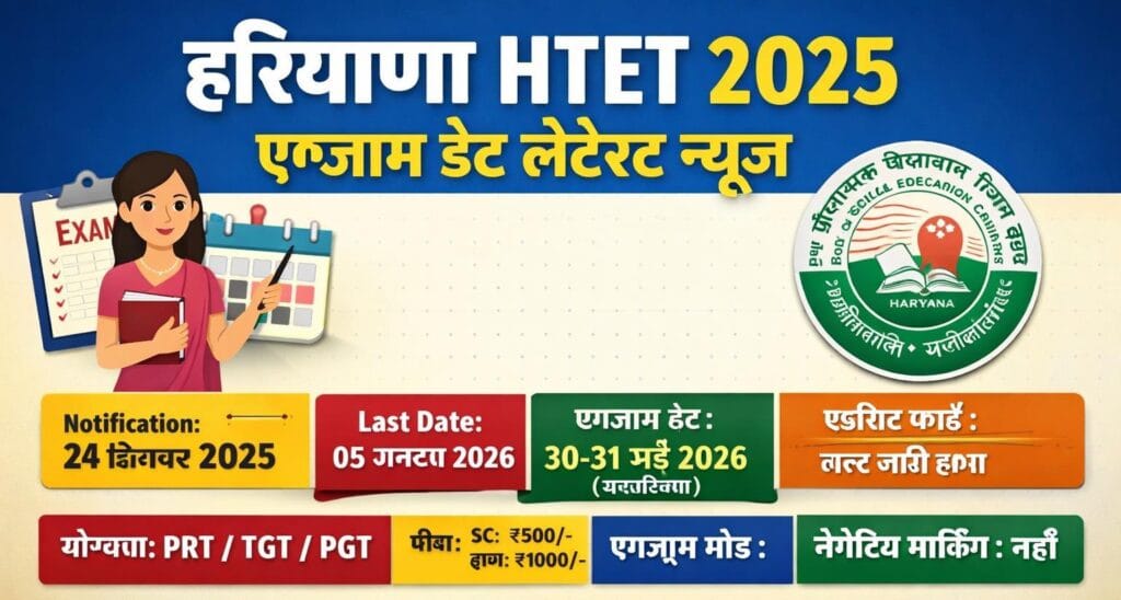 Haryana HTET Exam Date 2026: हरियाणा शिक्षक पात्रता परीक्षा की संभावित ...